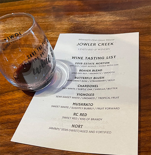 Jowler Creek Vineyard & Winery | Scooter's Bar Guide